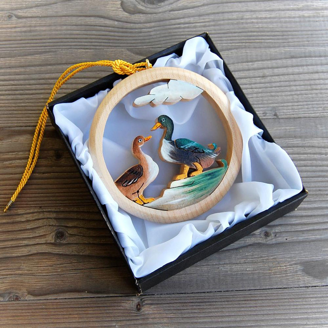 Drevená dekorácia Kačky | Maľované drevené obrazy | choralis.art